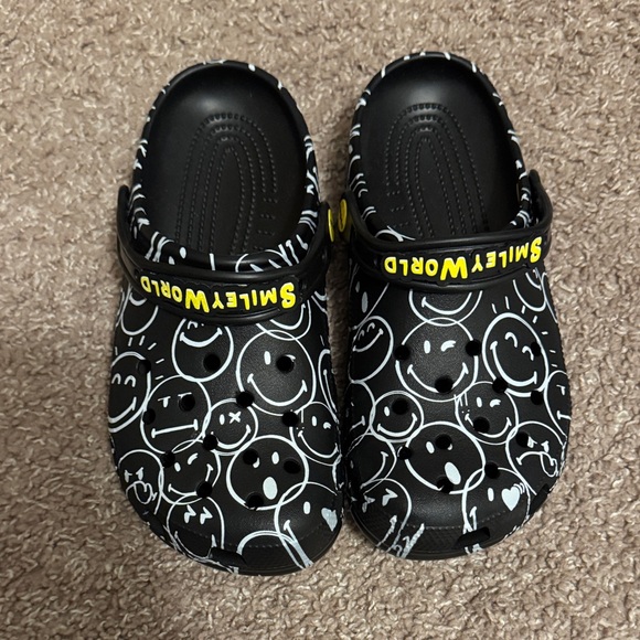 CROCS | Shoes | Smiley World Black And White Crocs | Poshmark